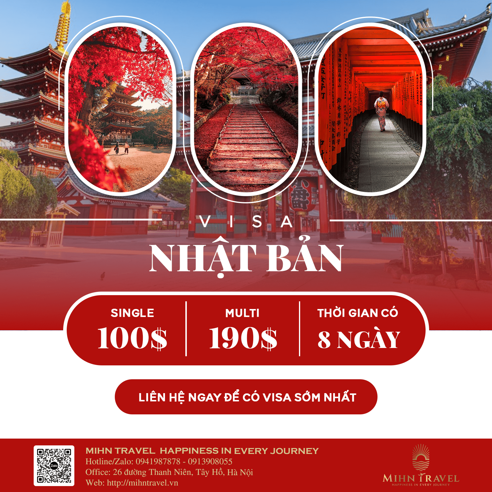 Hồ sơ chuẩn bị xin Visa Nhật Bản diện du lịch đầu Sài Gòn - MIHN TRAVEL